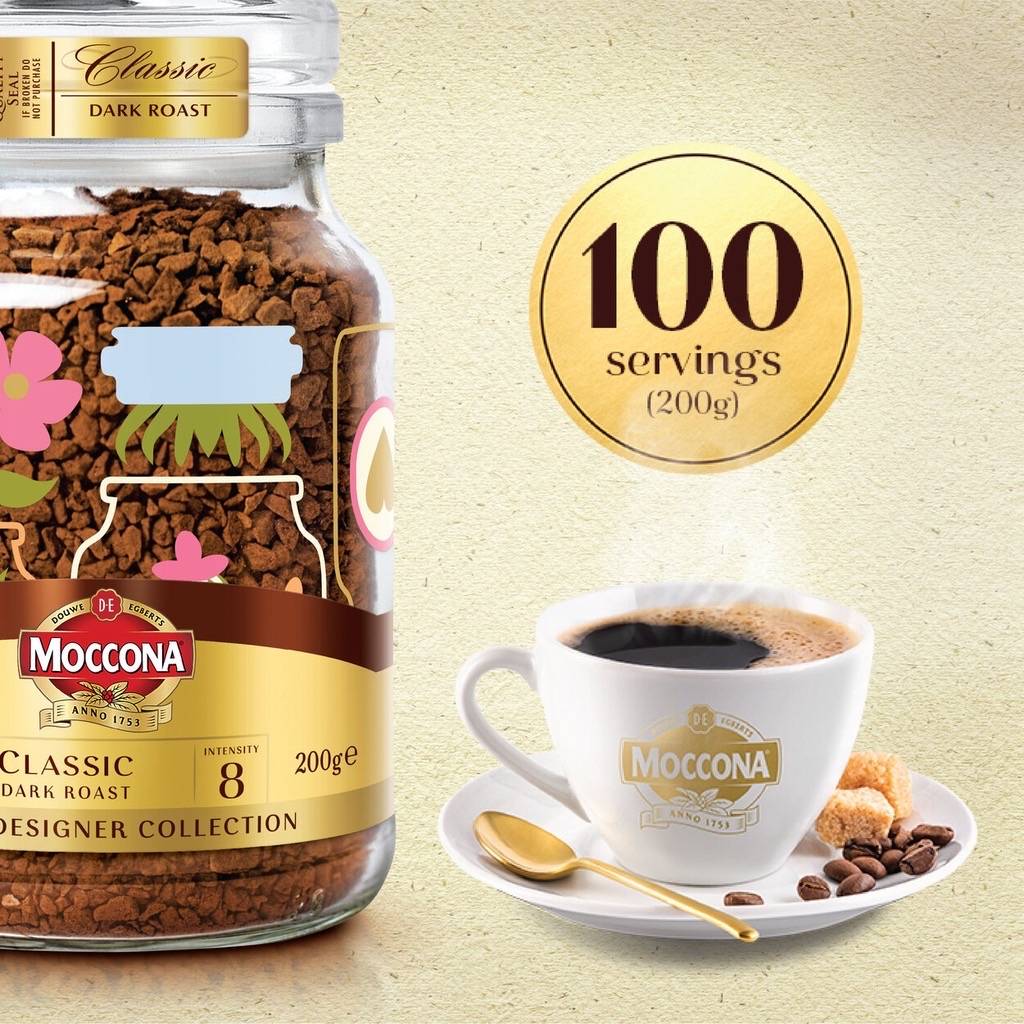 *Limited* Moccona Classic Dark Roast 8 Freeze Dried Instant Coffee 200g ...